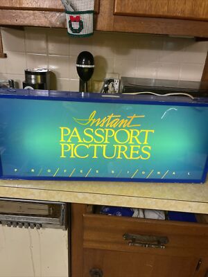 Professional Instant Passport Pictures Bright Illuminated Sign 25x10x5 ...