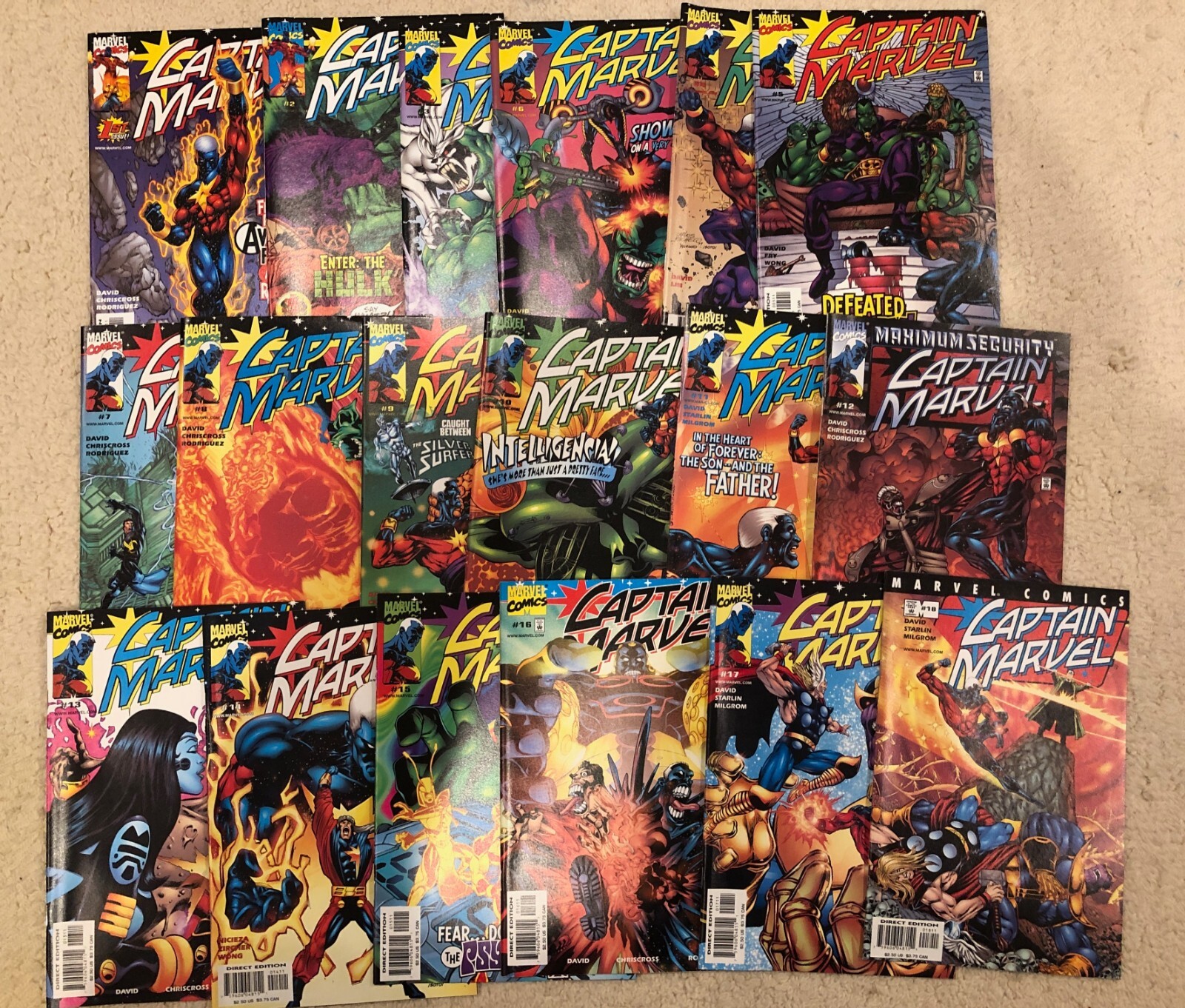 Marvel - Captain Marvel (1999) #1-18 Genis Peter David, Starlin ...