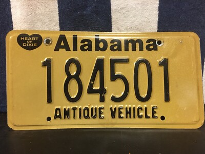 1990 Alabama Antique Vehicle License Plate #184501 | eBay