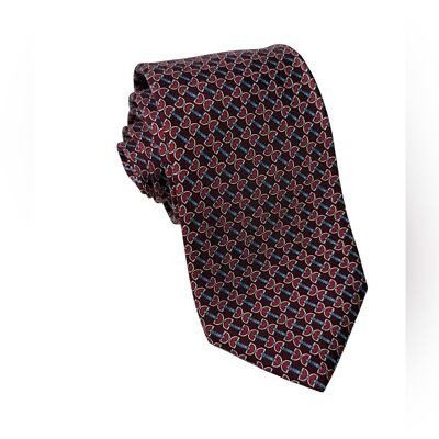 Brooks Brothers Neck Tie Silk Makers and Merchants Chain Link Geo Print ...