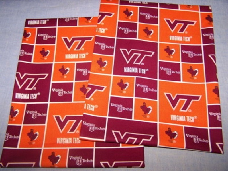 VT Virginia Tech Orange/Maroon Logo Standard/Queen/King Pillowcase Set ...