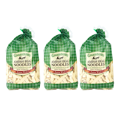 Essenhaus Extra Wide Amish Homestyle Egg Noodles 3 Pack 16 oz Bag Das ...
