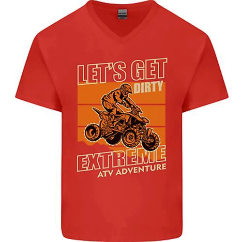 Lets Get Dirty ATV 4X4 Quad Bike Biking Mens V-Neck Cotton T-Shirt | eBay