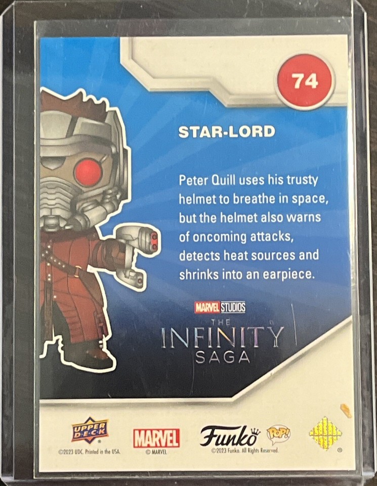 2023 Upper Deck Funko Pop Card Marvel Star-Lord 74 Gold Glitter Sp | eBay