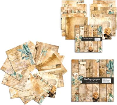 24 Sheets, 12 Designs Vintage Paper Decorative Acid Free Scrapbook ...
