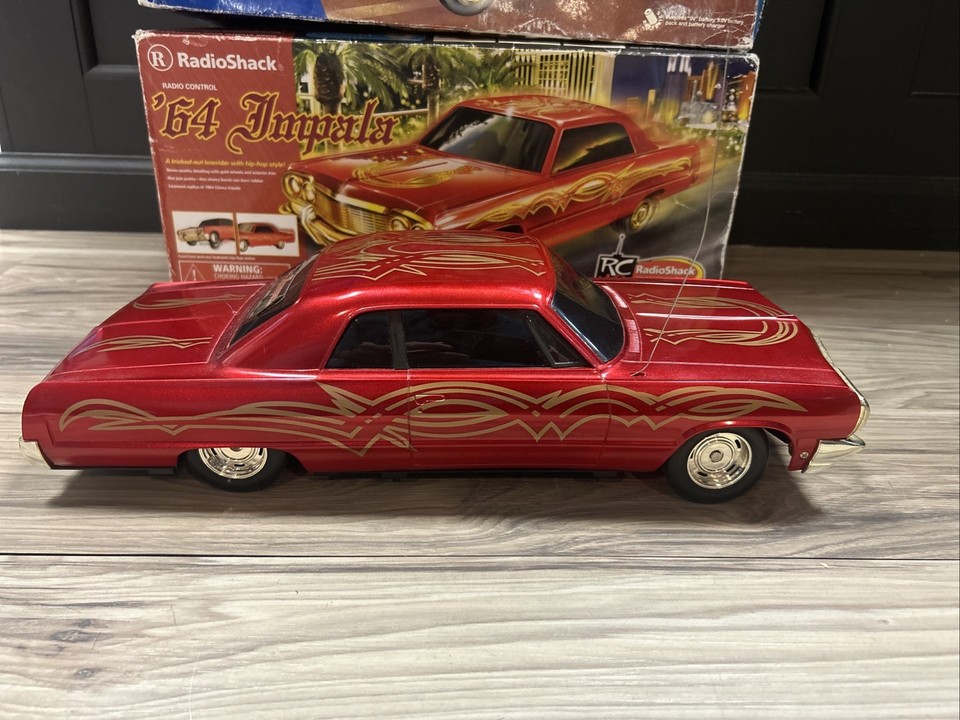 Lot of 2 RadioShack 64 67 Chevy Impala Red Lowrider Remote Control RC ...