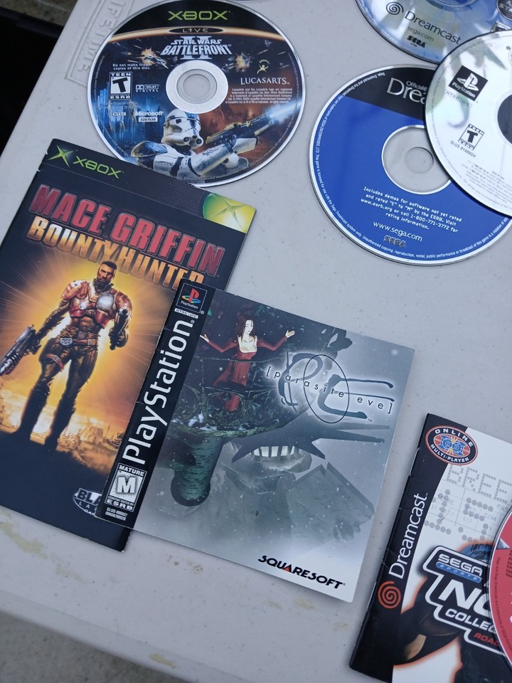 PS1 Sega Dreamcast & Xbox Games Lot – Scratched Discs & Empty Cases– AS ...