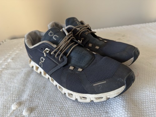 On Cloud 5 OC Running Shoes Mens Size 10.5 Navy Blue White Athletic Gym ...