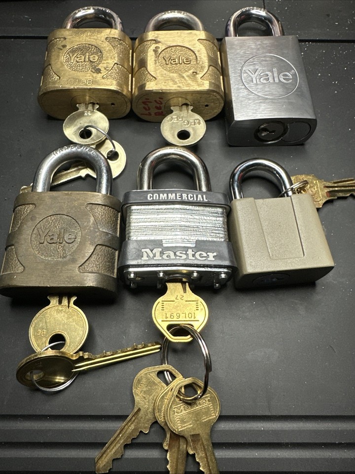 6x padlock LOT —5 Working With Keys— 1 No Keys See Pics And Description | eBay