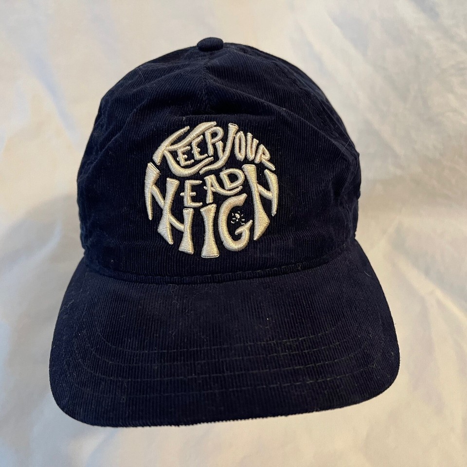 Keep Your Head High 3D Embroidered Pot Head Hippy Corduroy Ball Cap ...