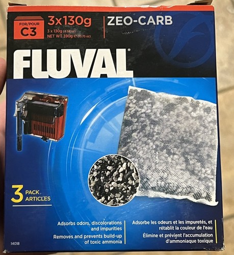 3-Pack Fluval C3 Filter Zeo-Carb Stage 3 Aquarium Media Refill 13.75 oz ...