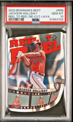 2023 BOWMAN'S BEST REEL TO REEL DIE-CUTS RR8 JACKSON HOLLIDAY LAVA #/50 ...