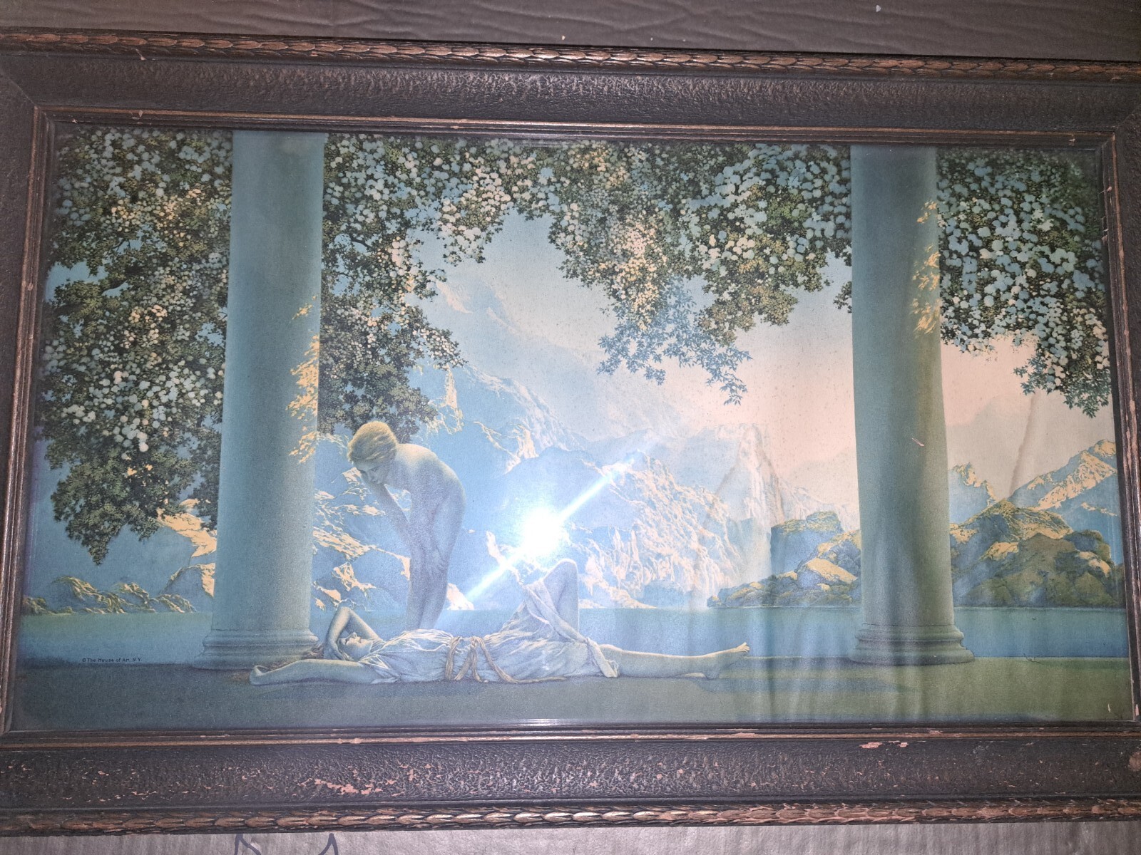 Daybreak Maxfield Parrish In Original Art Deco Frame Original Print 1918 | eBay
