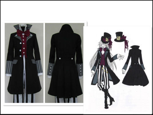 Anime Black Butler Kuroshitsuji Undertaker Uniform Suit Cosplay Costume ...