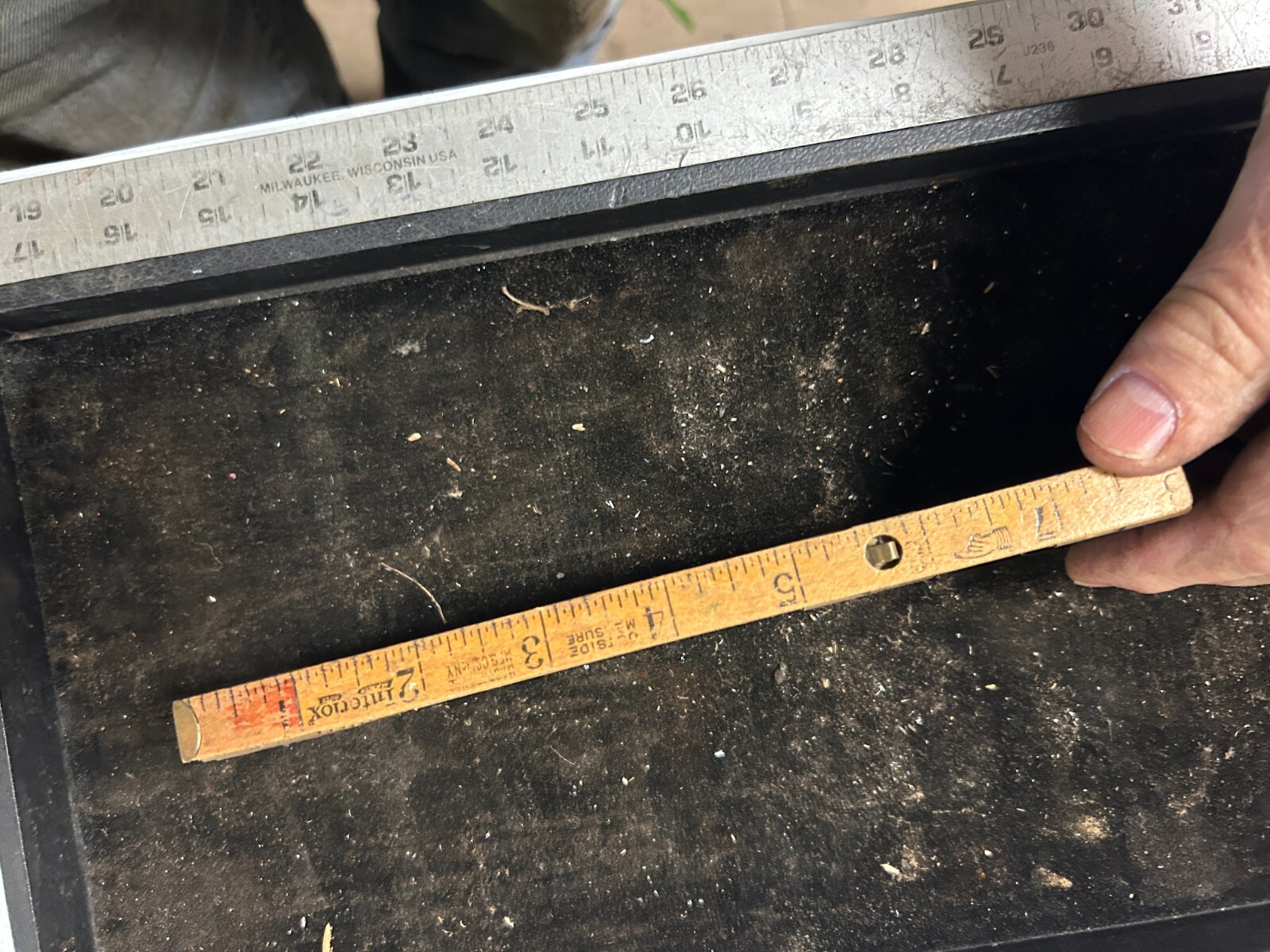 MACHINIST TOOL LATHE MILL Vintage Interlox Folding Slide Wood Ruler ...