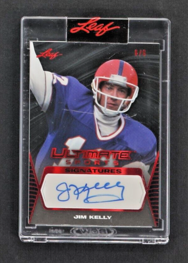 2021 LEAF ULTIMATE SPORTS SIGNATURES JIM KELLY RED AUTO #6/6 BUFFALO ...