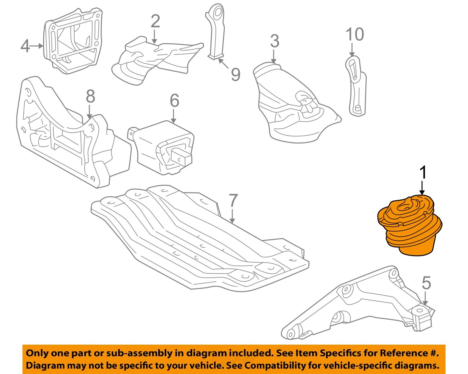 Mercedes MERCEDES-BENZ OEM 00-06 S500-Engine Motor Mount/Torque Strut ...