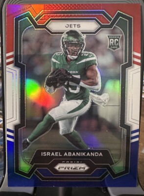 🚨Israel Abanikanda 2023 Prizm red white and blue Rookie Card - New York ...