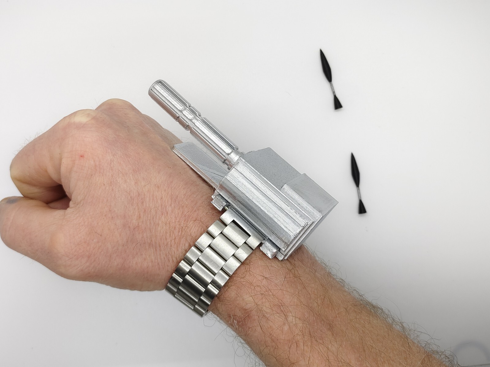 James bond wrist dart gun found in 1979 Moonraker + Metal bracelet 3d ...