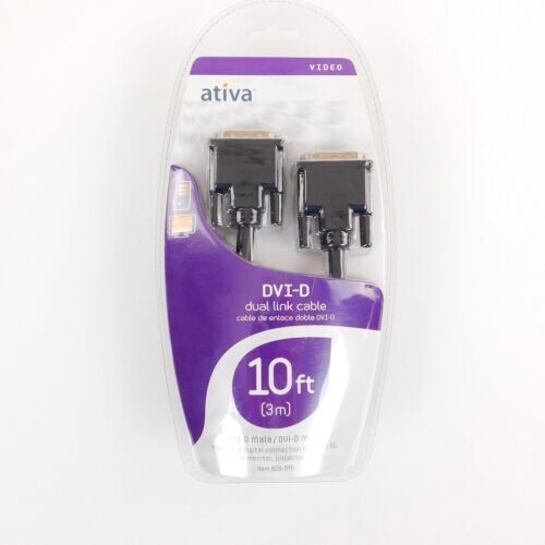 New DVI-D Dual Link Cable Ativa 10ft.DVI-D MALE /DVI-D MALE | eBay