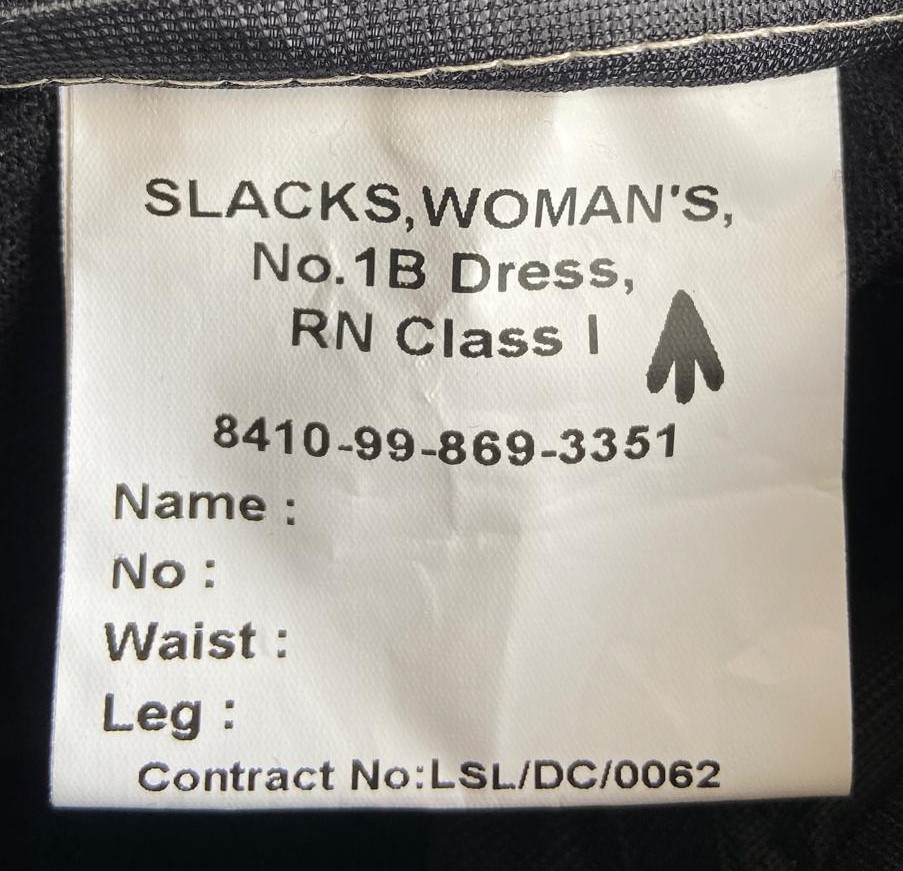 No1B Naval Trousers British Royal Navy Womens WRNS RN Slacks Waist 68cm ...