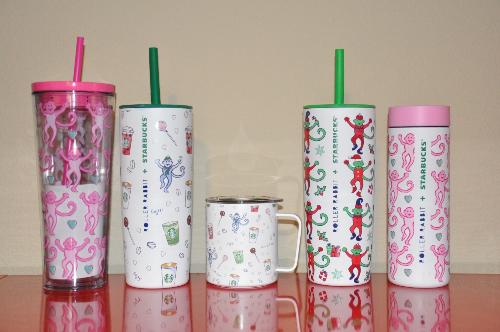 Starbucks X Roller Rabbit Collaboration Full Set Of Five 2025 Holiday ...