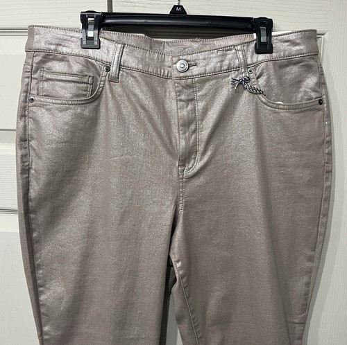 Tommy Bahama Metallic Denim High Rise Ankle Jeans Pants Balboa 16 NWT ...