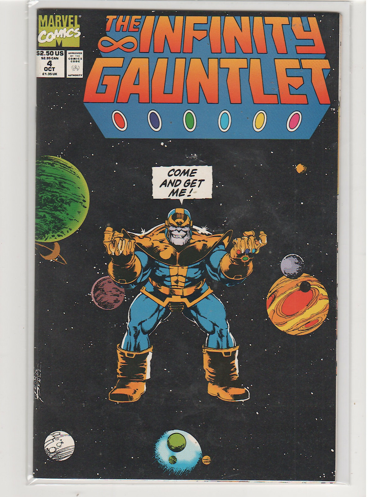 Infinity Gauntlet #4 Jim Starlin George Perez Thanos Avengers 9.2 | eBay