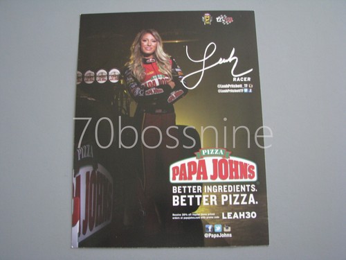 LEAH PRITCHETT 2017 PAPA JOHNS DRAGSTER 8.5x11 NHRA DRAG RACING HANDOUT ...