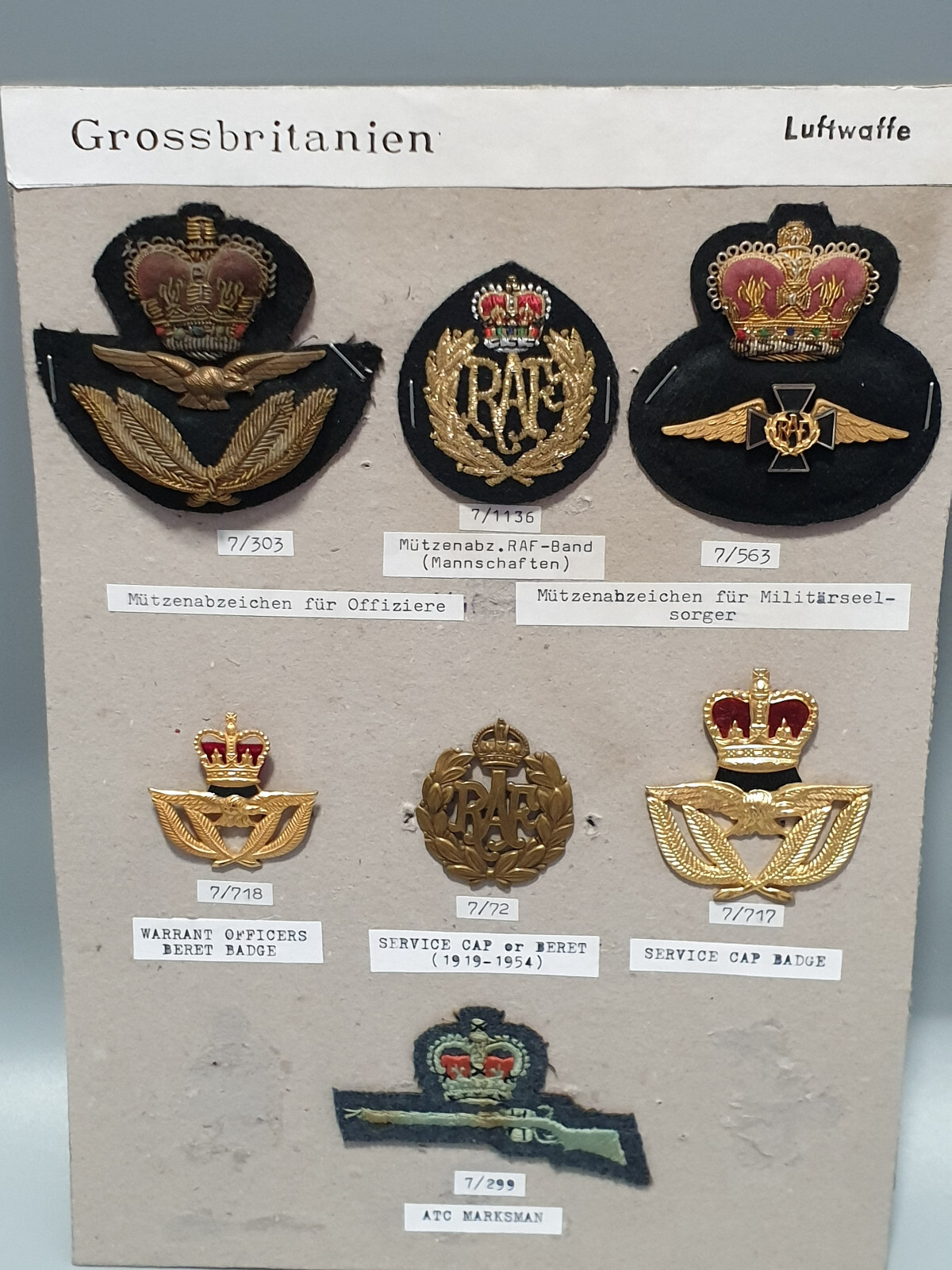 Royal Air Force RAF Mützenabzeichen Offiziere Beret Cap Badge ATC ...