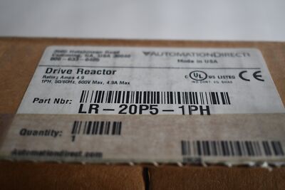 NEW Automation Direct LR-20P5-1PH LR series line reactor, 230 VAC, 1 ...