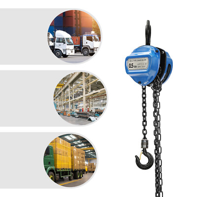 Hand Chain Hoist 0.5 Ton Manual Block with 360 Rotatable Hooks 3m Chain ...