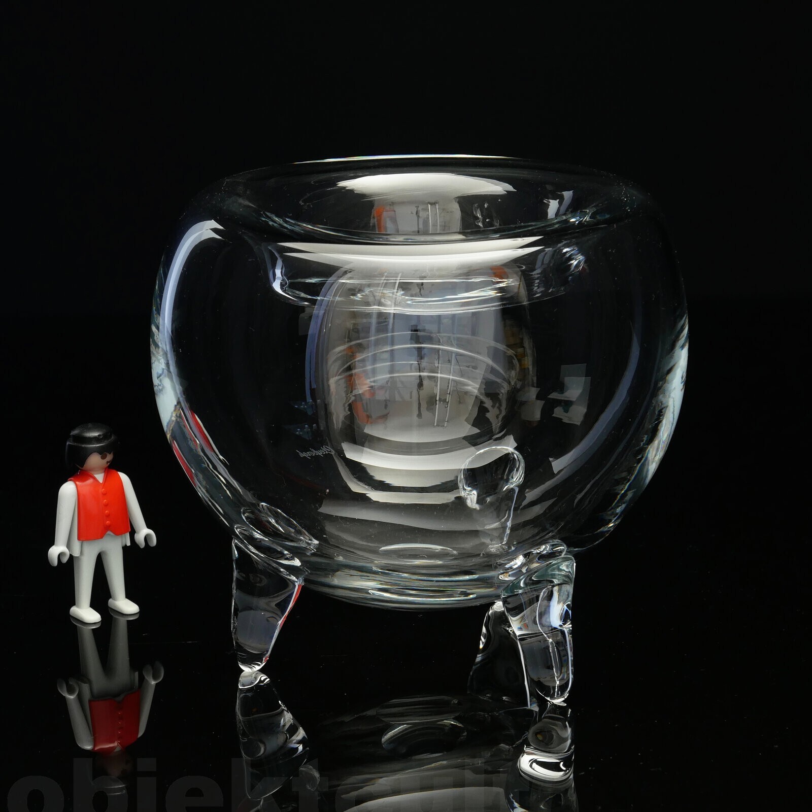 Gommaire Cleybergh Vase Glasvase Schale 3 Füßchen mundgeblasen Belgien ...