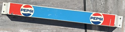 Vintage Pepsi Logo Painted Sign Door Push Bar Store Red White Blue | eBay