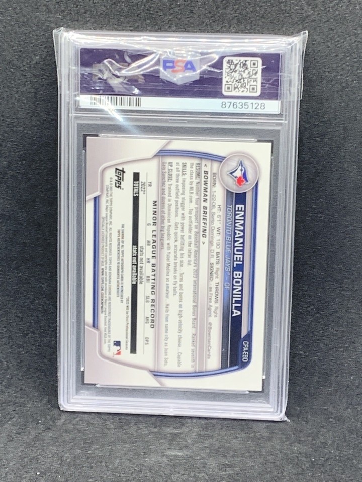 Enmanuel Bonilla 2023 Bowman Chrome 1st Bowman Prospect Auto PSA 9 ...