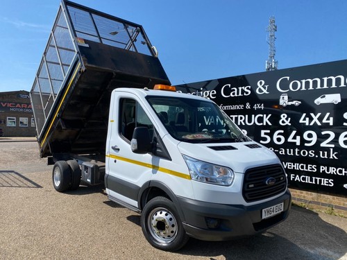 2015 64 FORD TRANSIT 350 2.2 TDCI 100PS MWB CAGED TIPPER BOX TIPPING ...