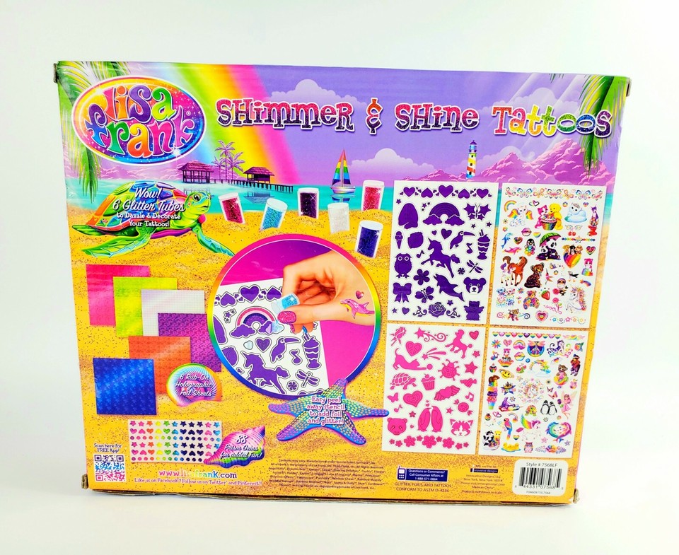 Lisa Frank Stickers and Tattoos Shimmer and Shine Sparkle Glitter Set ...