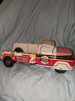 VINTAGE MARX Lumar WreckerTRUCK WRECKER AND REPAIR SERVICE TIN LITHO ...