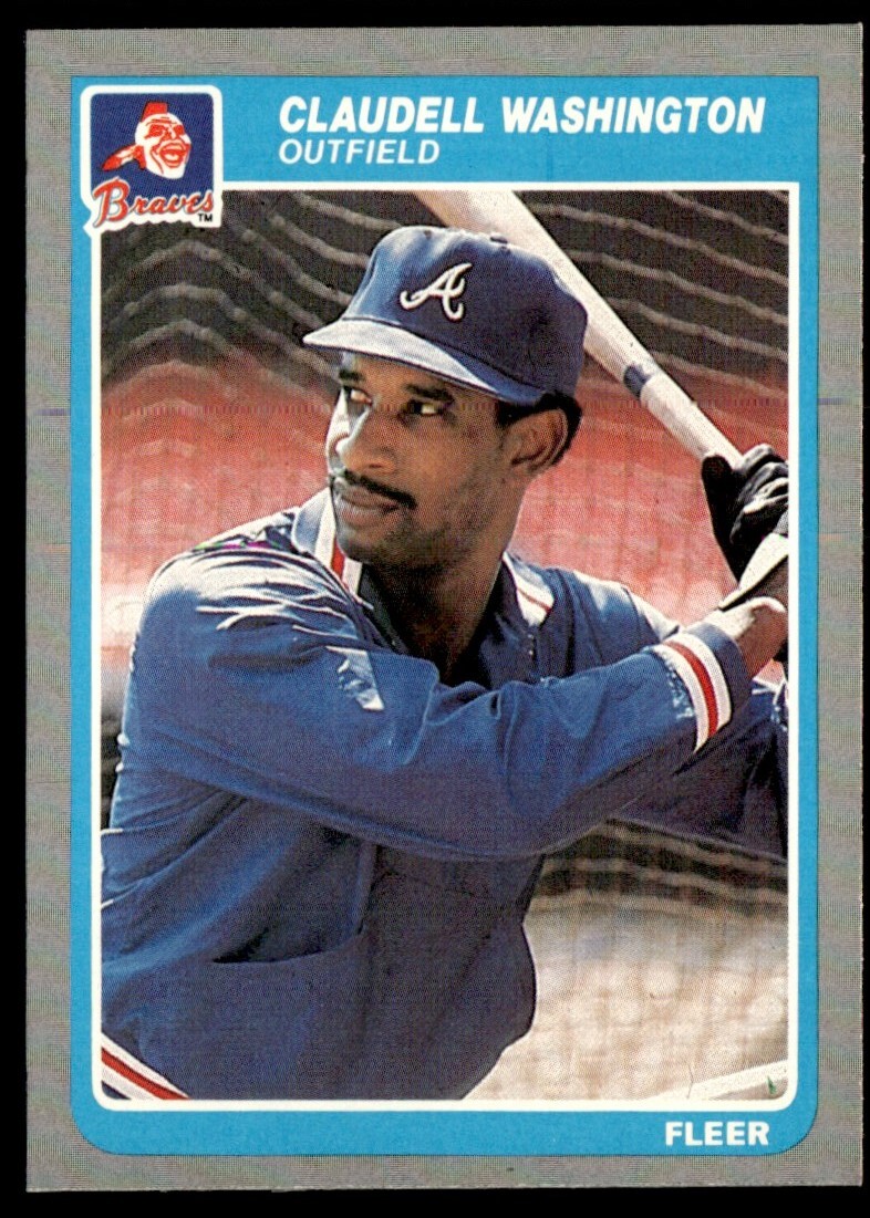 1985 Fleer #342 Claudell Washington Atlanta Braves | eBay