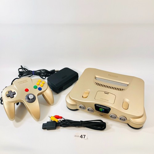 [Great] Nintendo 64 Gold N64 Box Home Console NUS-001 Japan NTSC-J 24 ...