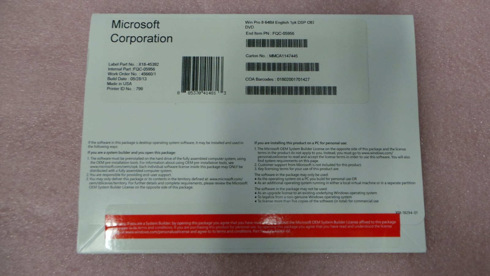 Windows 8 Pro System Builder