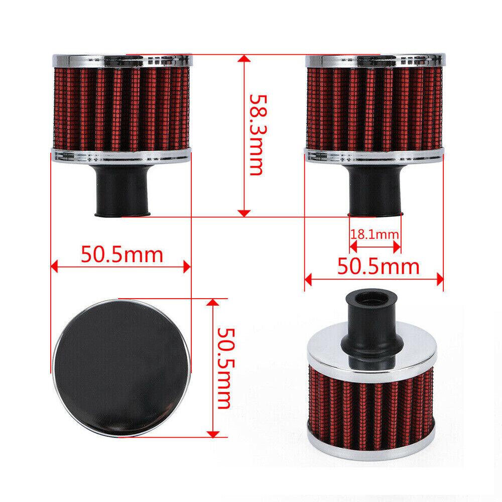 2pcs 12mm Cold Air Intake Filter Turbo Vent Case Car Breather Valve ...