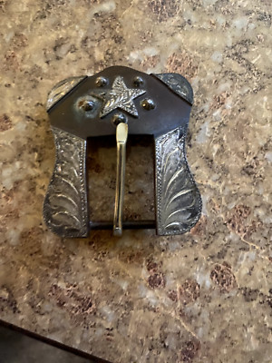 5/8” Hansen Western Gear silver mounted iron headstall buckle | eBay