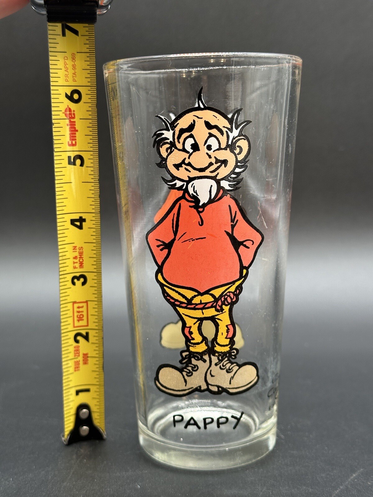 Vintage Al Capps Lil Abner Pappy 1975 Cartoon Comic Character Glass 6. ...