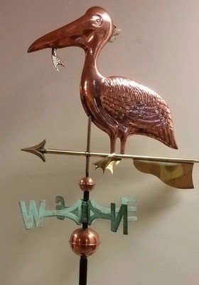 COPPER PELICAN weathervane,all parts,AS SHOWN,Well made ,, sold as ...