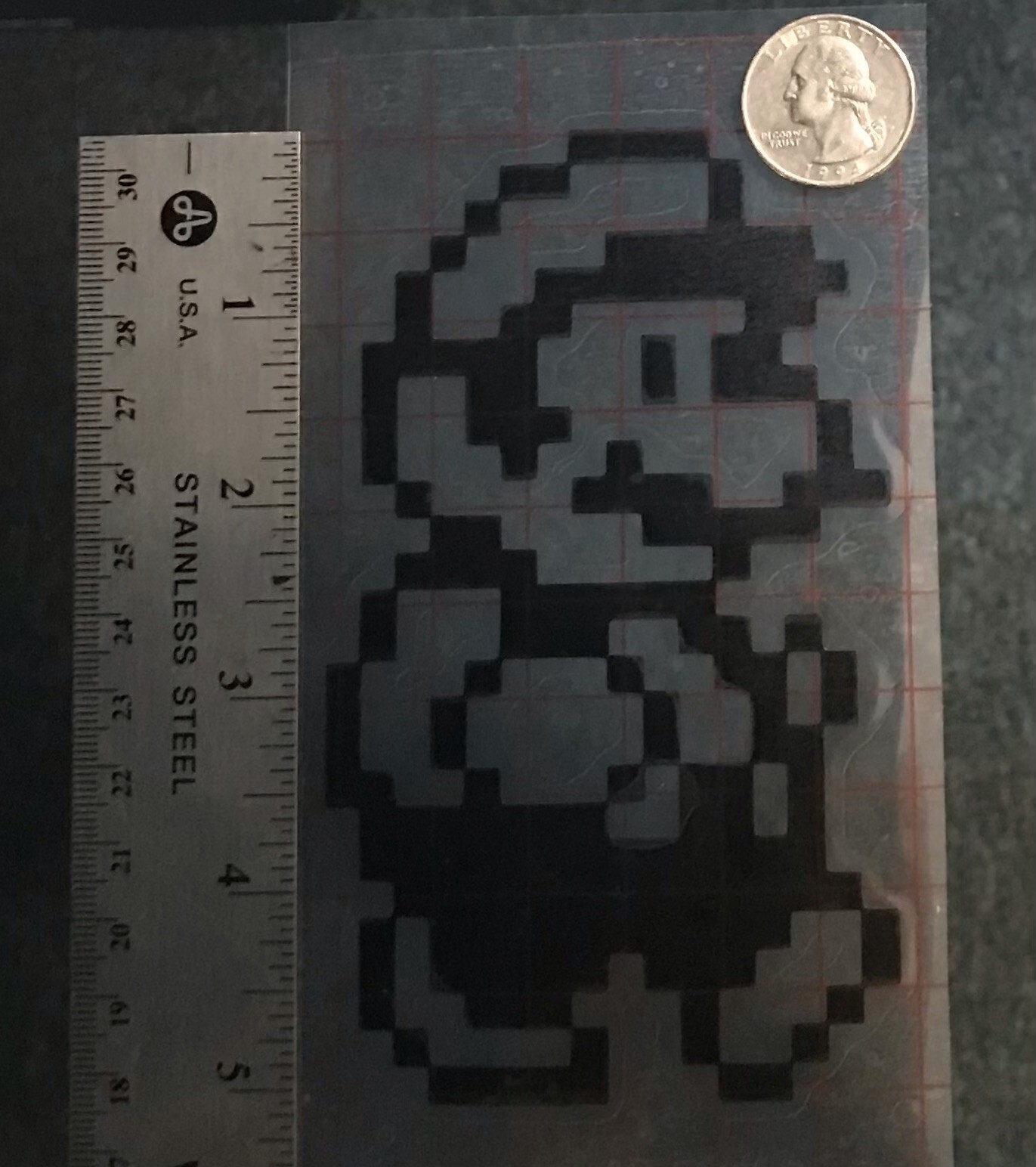 Mario 8-bit BLACK vinyl decal NES retro pixel weatherproof dishwasher ...