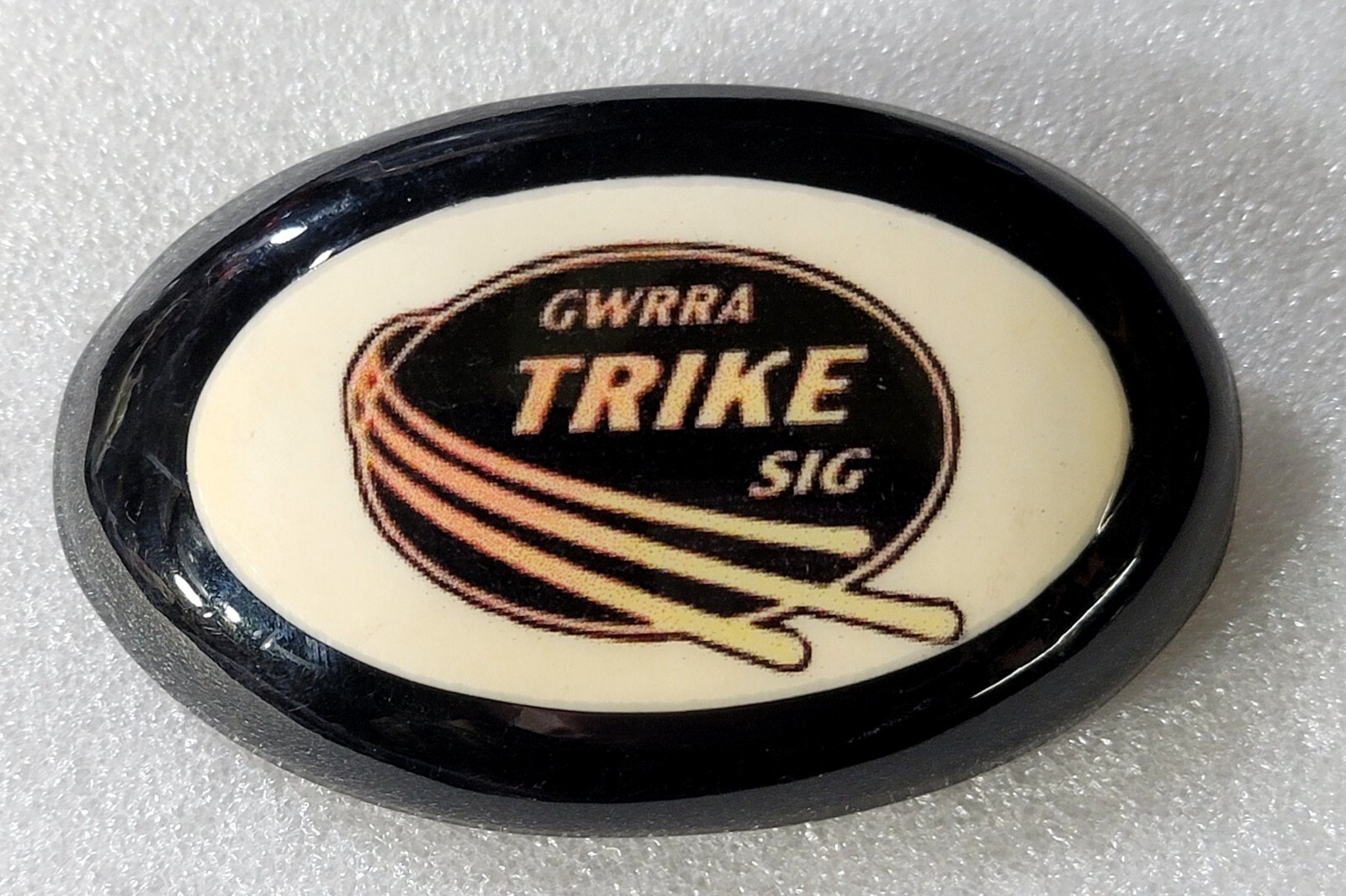 Vintage GWRRA TRIKE Sig Gold Wing Motorcycle Club Lacquered Belt Buckle ...