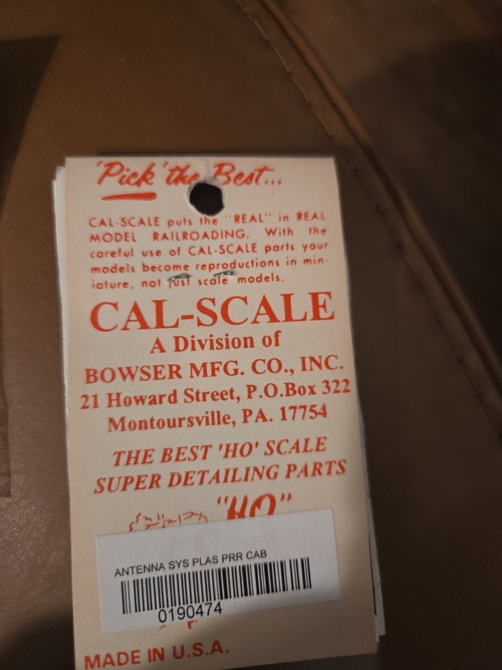 Cal-Scale #190-474 PRR Caboose Antenna Support System & Radio Receivers ...