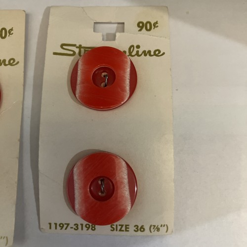 Vintage Streamline Round Red 2-hole Striped Buttons Sewing 2 Packs. | eBay
