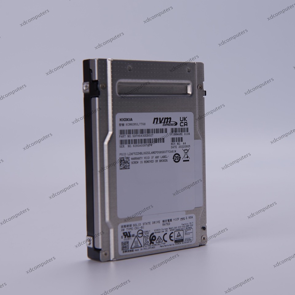 KIOXIA CM6 Series 7.68TB SSD 2.5" NVMe PCIe U.3 SDFHS43GEB02T ...